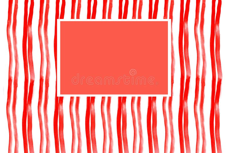 Watercolor Texture Red Thick Stripes with Red Rectangular Stock ...