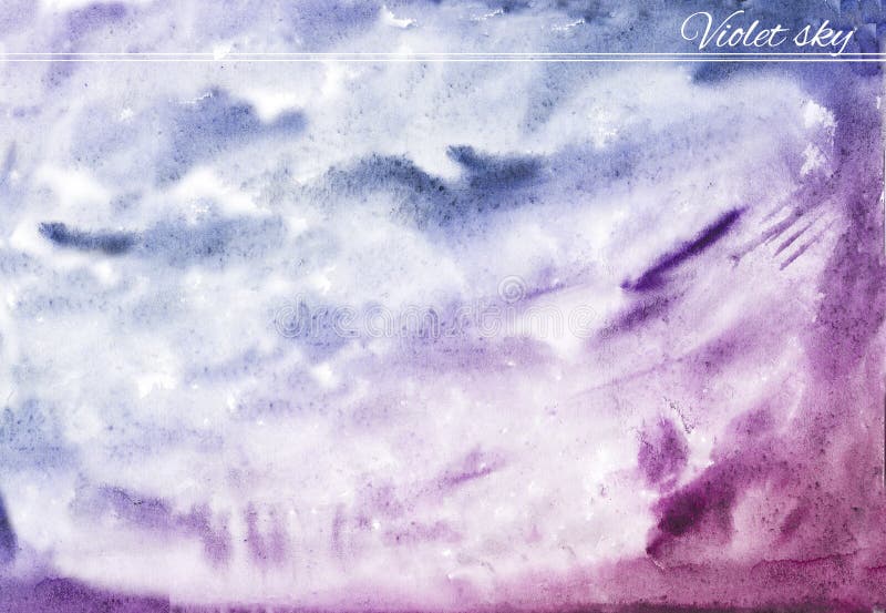 Watercolor Texture Violet Sky Stock Illustration - Illustration of ...