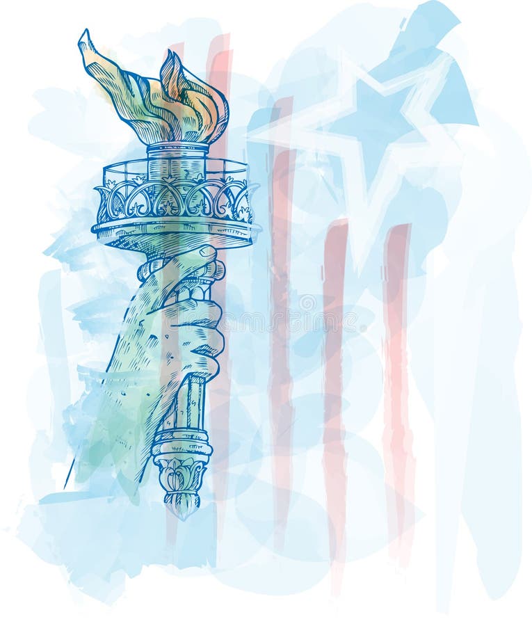 Torch Of Statue Of Liberty. Lighthouse For Ships. Accessory Monument Of ... Torch Of Statue Of Liberty. Lighthouse For Ships. Accessory Monument Of ...
