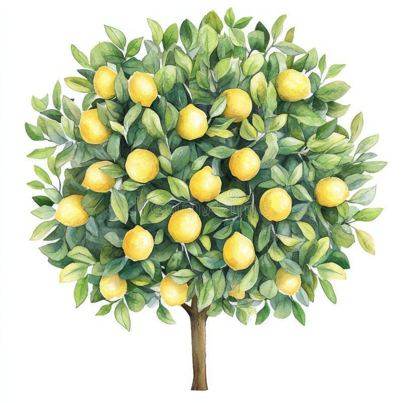 Watercolor Tree Hand Drawing Stock Illustration - Illustration of ...