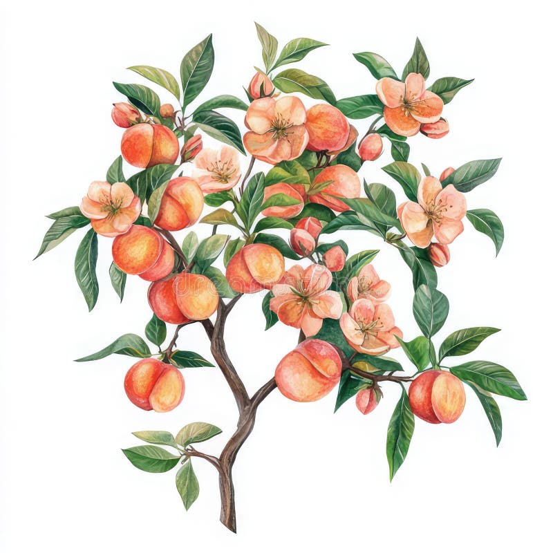 Watercolor Tree Hand Drawing Stock Illustration - Illustration of ...