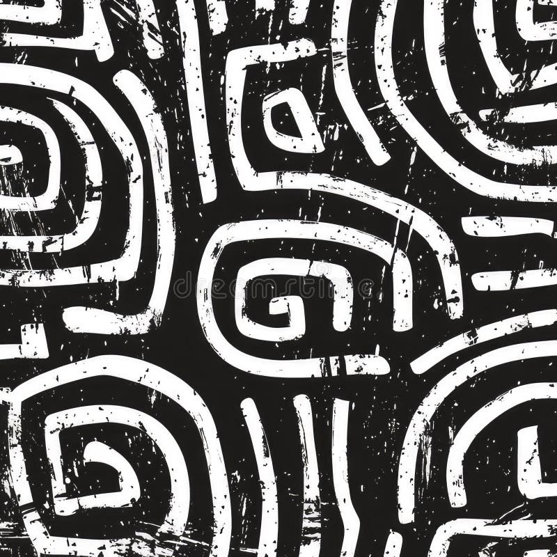 Watercolor Linear and Dots Pattern Hand Drawing Stock Illustration ...