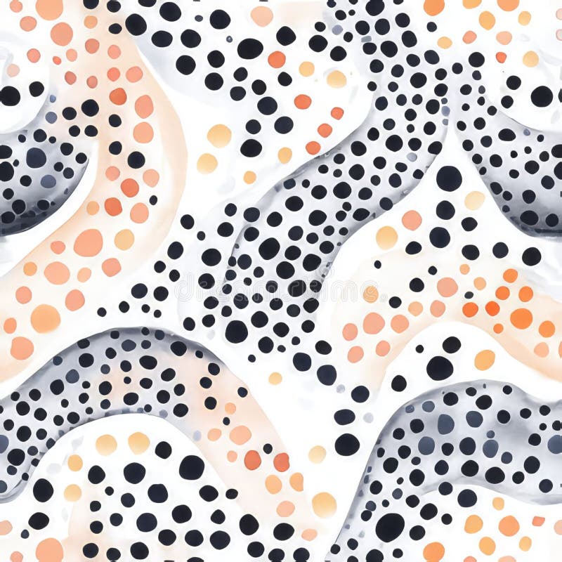 Watercolor Dots Pattern Hand Drawing Stock Illustration - Illustration ...