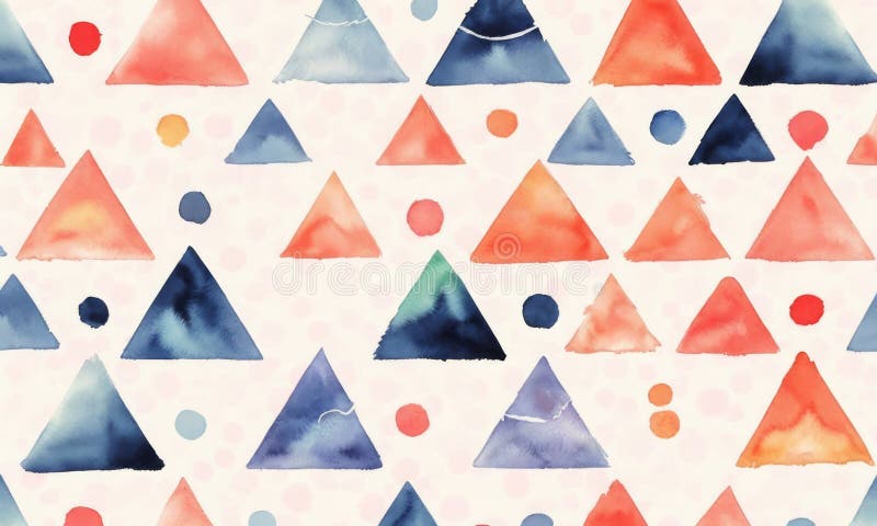 Watercolor Triangle Pattern Stock Illustration - Illustration of ...