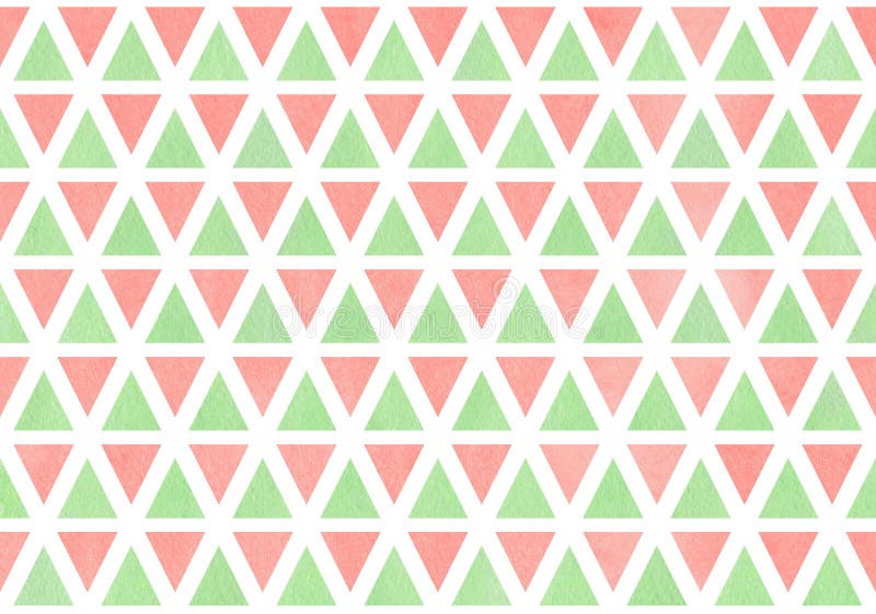 Watercolor Triangle Pattern. Stock Illustration - Illustration of mint ...