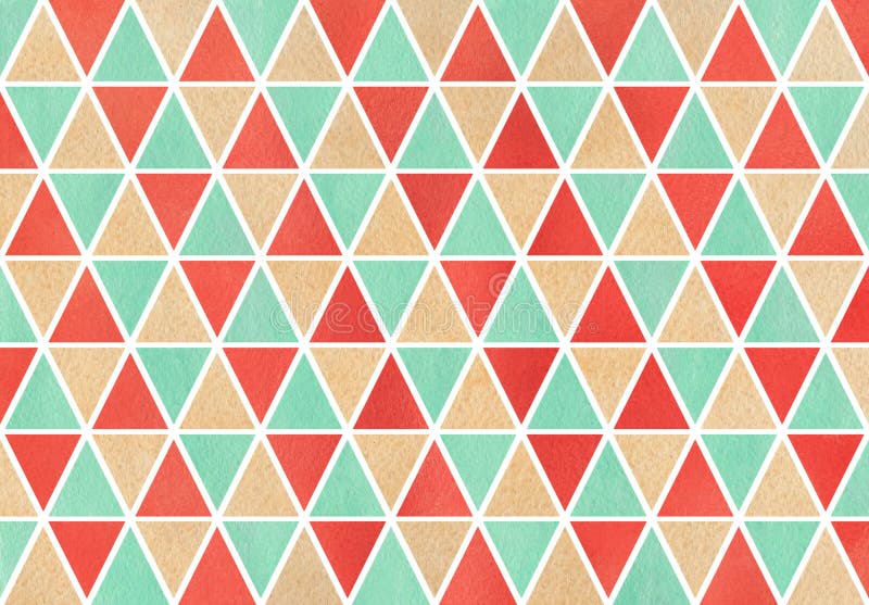 Watercolor Triangle Pattern Stock Illustration - Illustration of ...