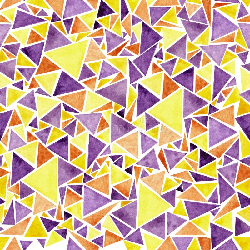 Watercolor Triangle Scattered Pattern Stock Image - Image of watercolor ...