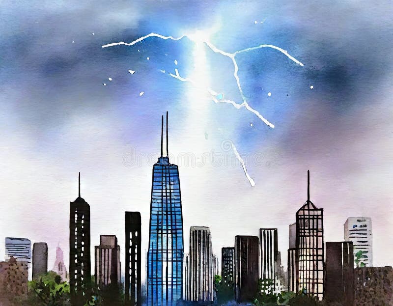 Watercolor of Two Forces Collide Stock Illustration - Illustration of ...