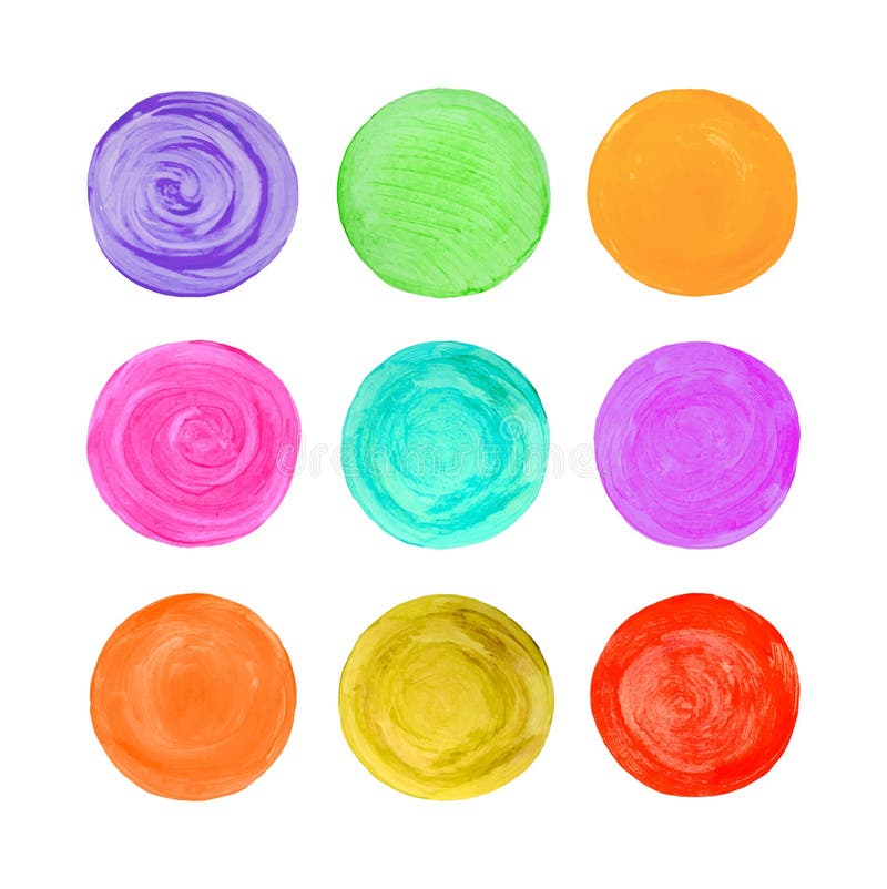 Watercolor Vector Circles Set Stock Vector - Illustration of circular ...