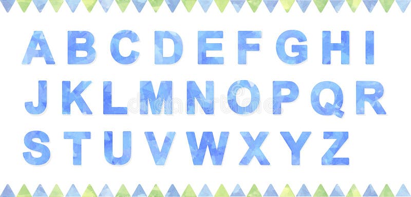 Watercolor Vector Colorful Alphabets :blue Stock Vector - Illustration ...