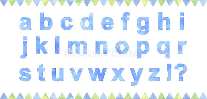 Watercolor Vector Colorful Alphabets :blue Stock Vector - Illustration ...