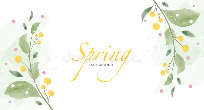 Spring Background, Template Design with Flowering Branches. Editable ...