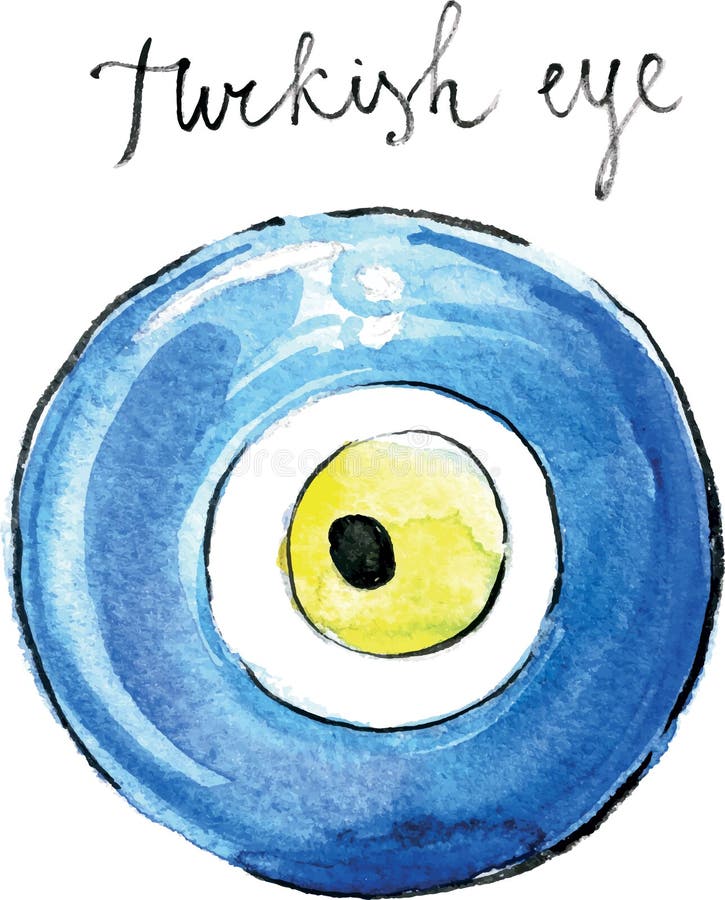 Watercolor Vector Turkish Eye Stock Vector - Illustration of greek ...