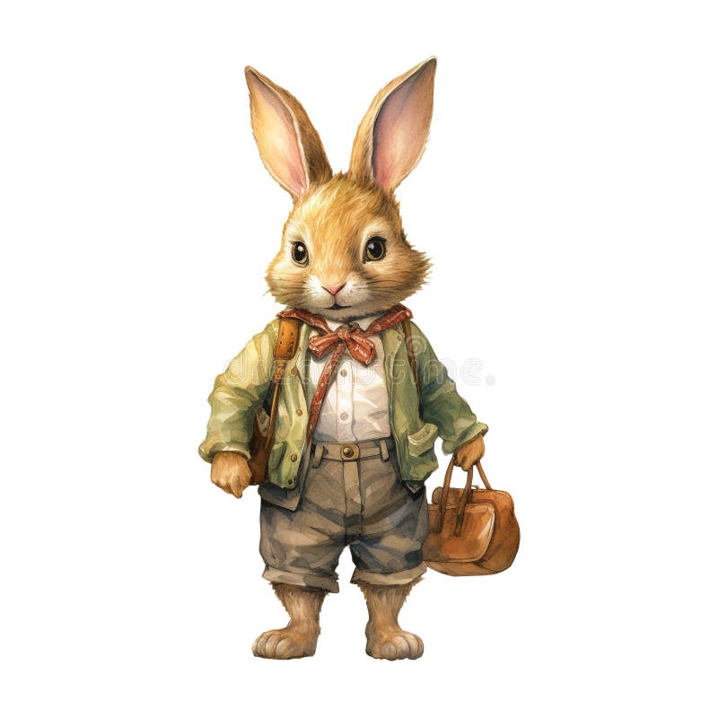 Bunny in Victorian Dress with Flowers. Rabbit for T-shirt Graphics ...