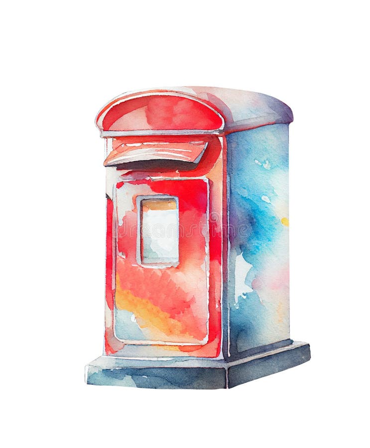 Red Mailbox Watercolor Stock Illustrations – 102 Red Mailbox Watercolor ...