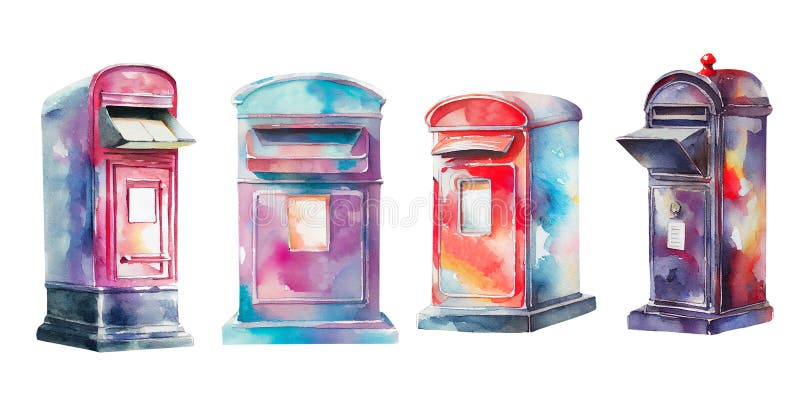 Red Mailbox Watercolor Stock Illustrations – 102 Red Mailbox Watercolor ...
