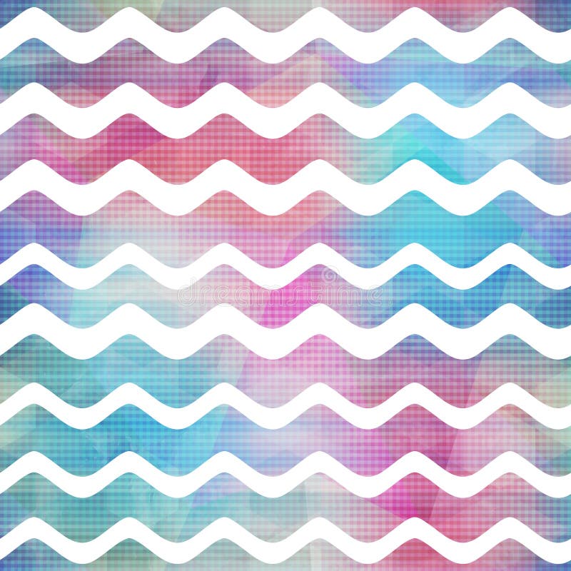 Watercolor Waves Seamless Pattern with Grunge Effect Stock Vector ...