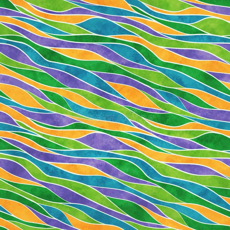 Watercolor Wavy Seamless Pattern Stock Vector - Illustration of cover ...