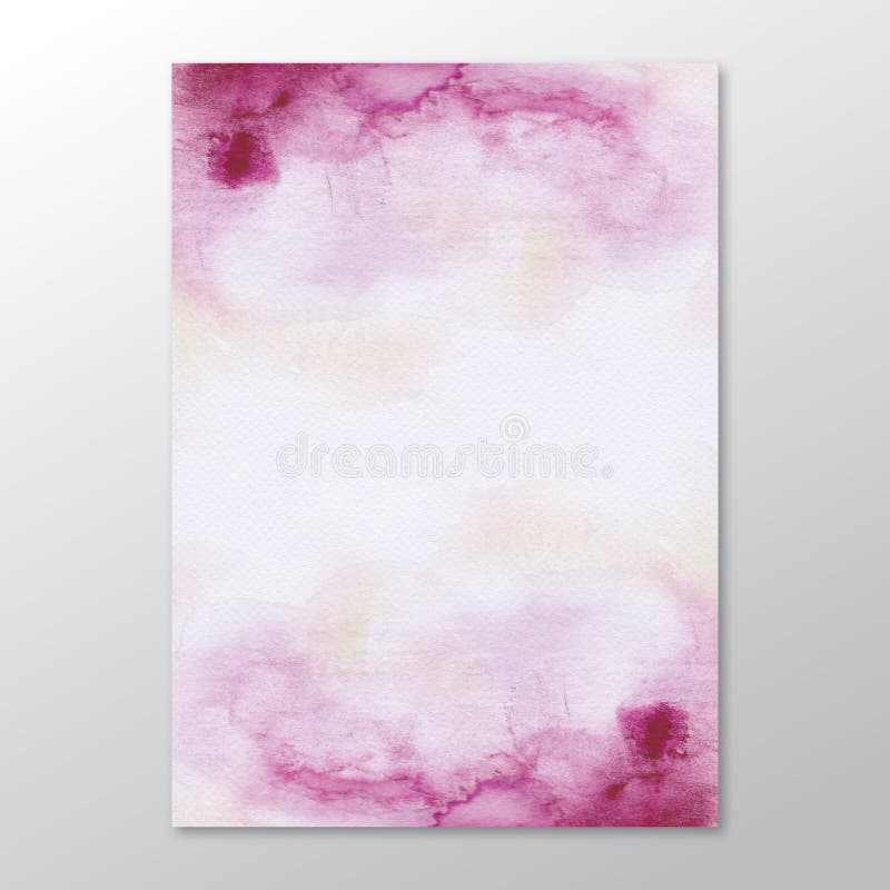 Watercolor Wedding Card with Hand Draw Splashes Stock Illustration ...