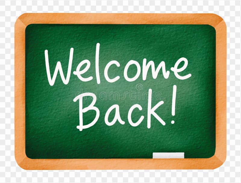 Watercolor Welcome Back Chalkboard Sign for School Isolated Vector Stock Vector - Illustration ...