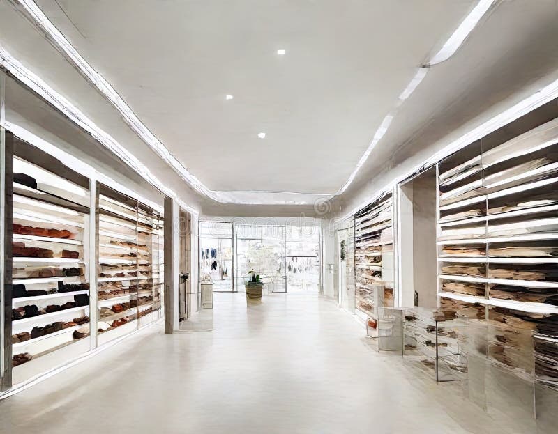 Watercolor of White Clean Retail Store Well Let Stock Illustration ...