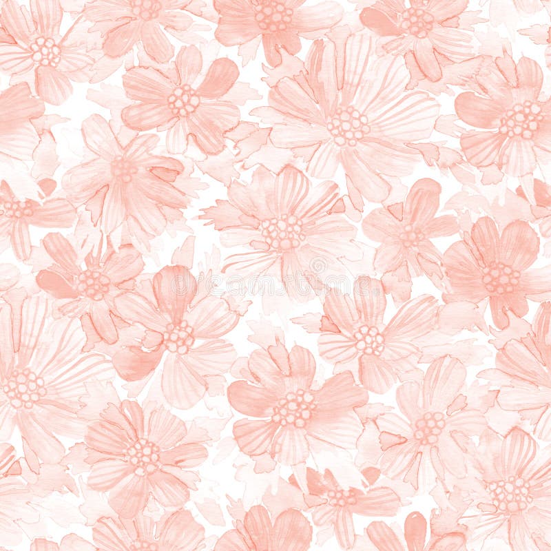 Watercolor Wild Flowers Seamless Pattern. Hand Painted Raster Texture ...