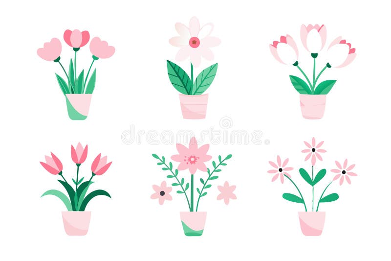Wild Flat Floral Element Collection Stock Illustration - Illustration of bloom, plant: 330119309