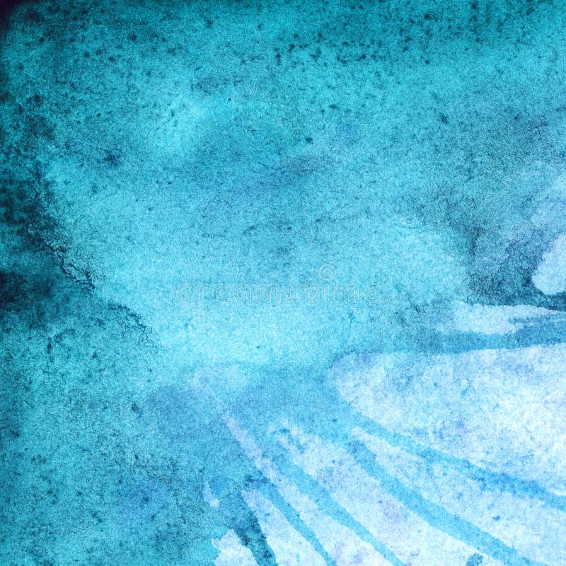 Watercolor Winter Turquoise Cyan Abstract Texture Background Stock ...