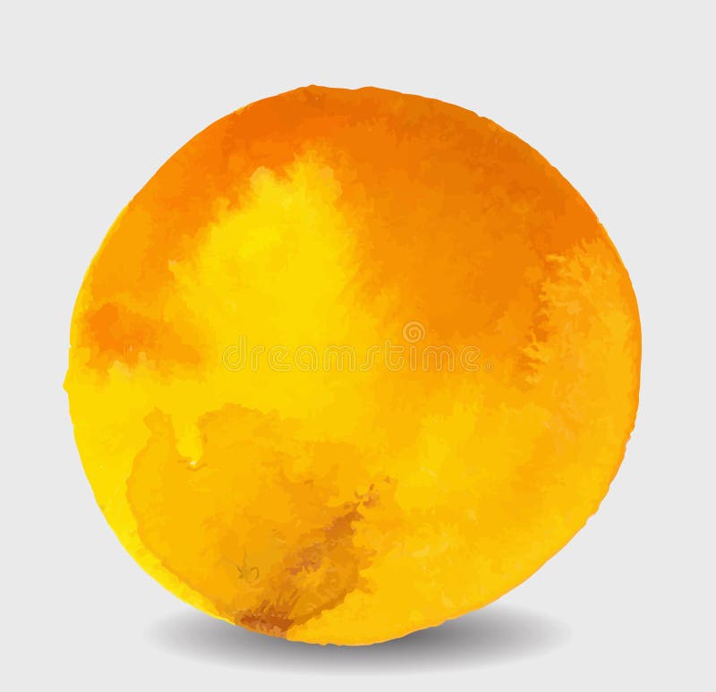 Watercolor Yellow Circle, Vector Image Stock Vector - Illustration of ...