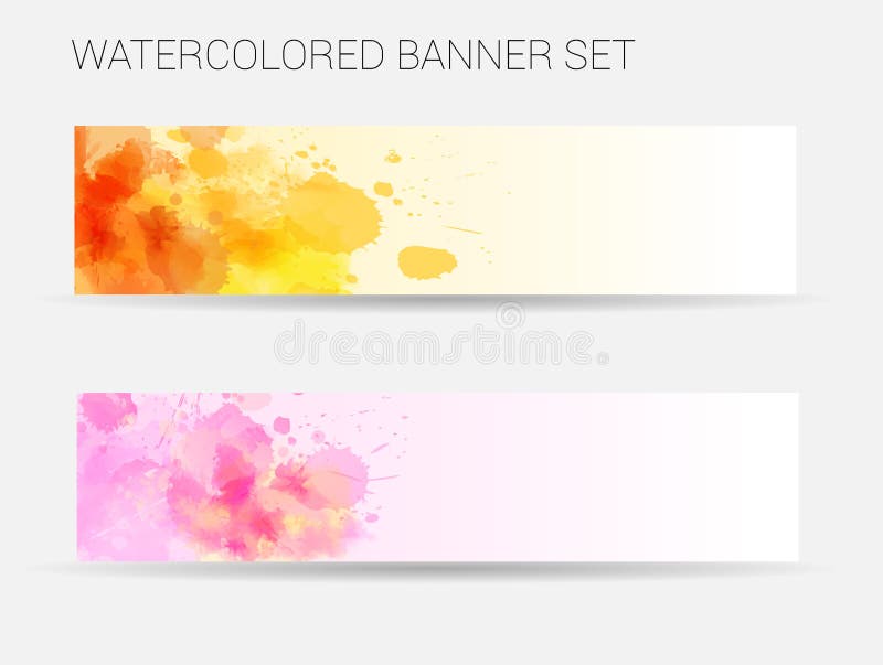 Watercolored Banner Template Stock Vector - Illustration of ...