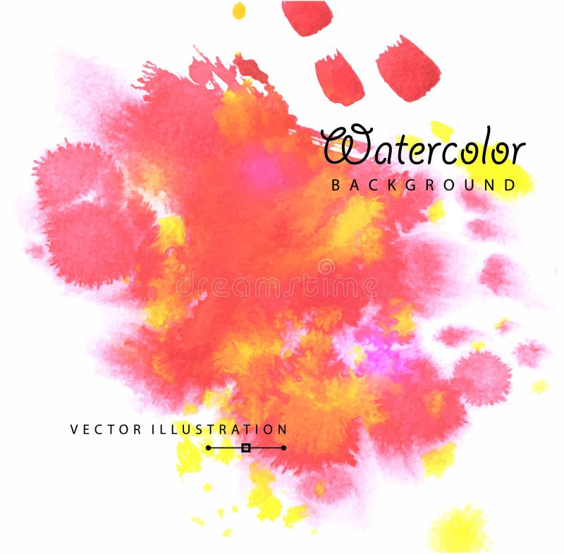 Watercolored Splash Blot in Red Color. Vector Illustration. Stock ...