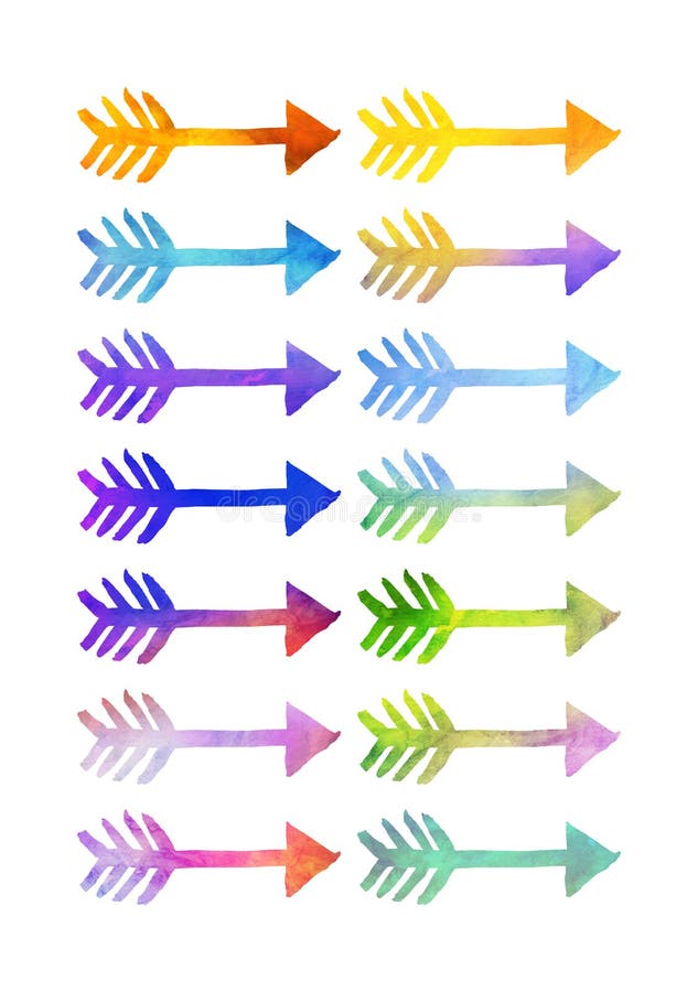 Watercolour Arrows Various Colours Stock Illustrations – 2 Watercolour ...