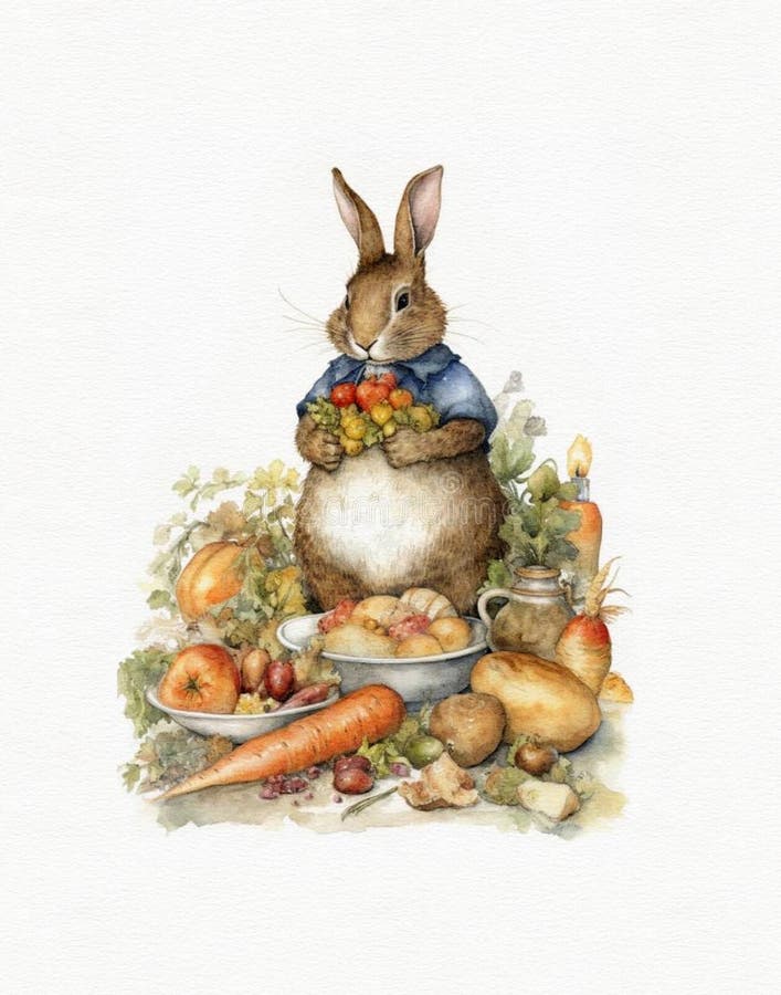 Watercolor Fall Rabbit Stock Illustrations – 226 Watercolor Fall Rabbit ...