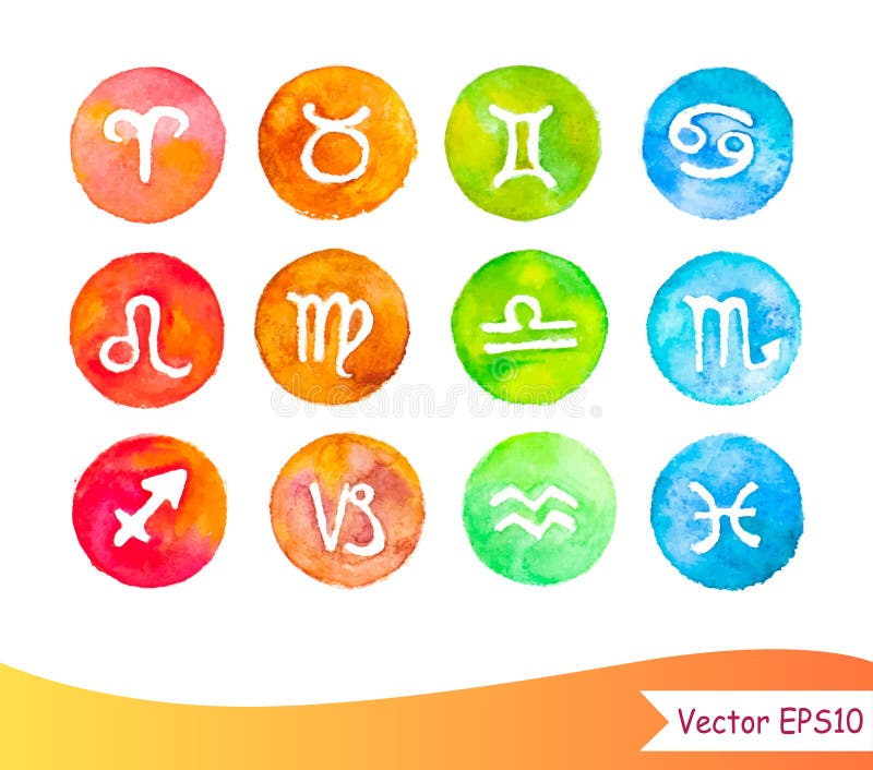 Watercolour Horoscope Signs Stock Vector - Illustration of design ...