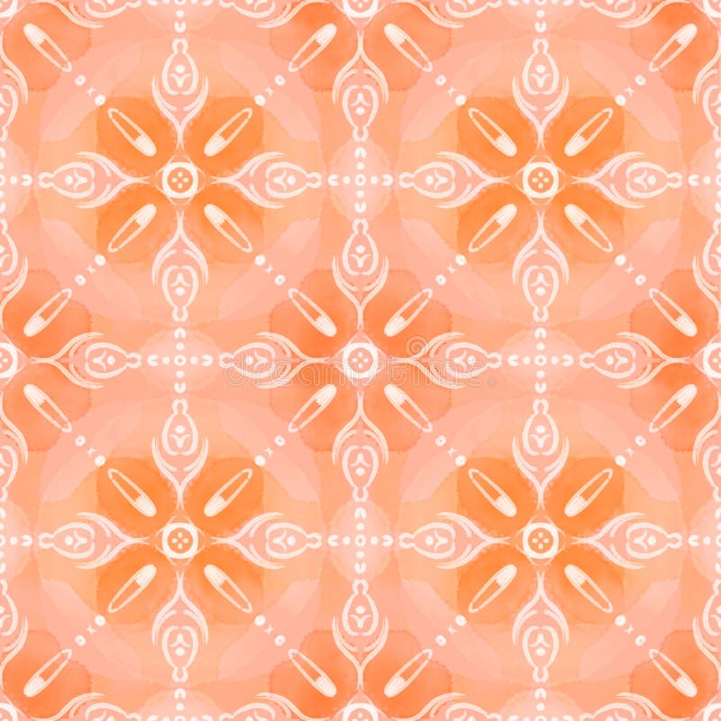 Watercolour Ornament Repeating Tile Large Format Stock Illustration ...