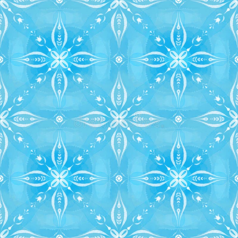 Watercolour Ornament Repeating Tile Large Format Stock Illustration ...