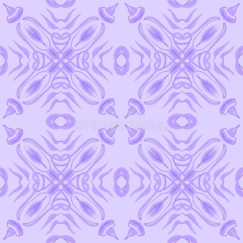 Watercolour Ornament Repeating Tile Large Format Stock Illustration ...