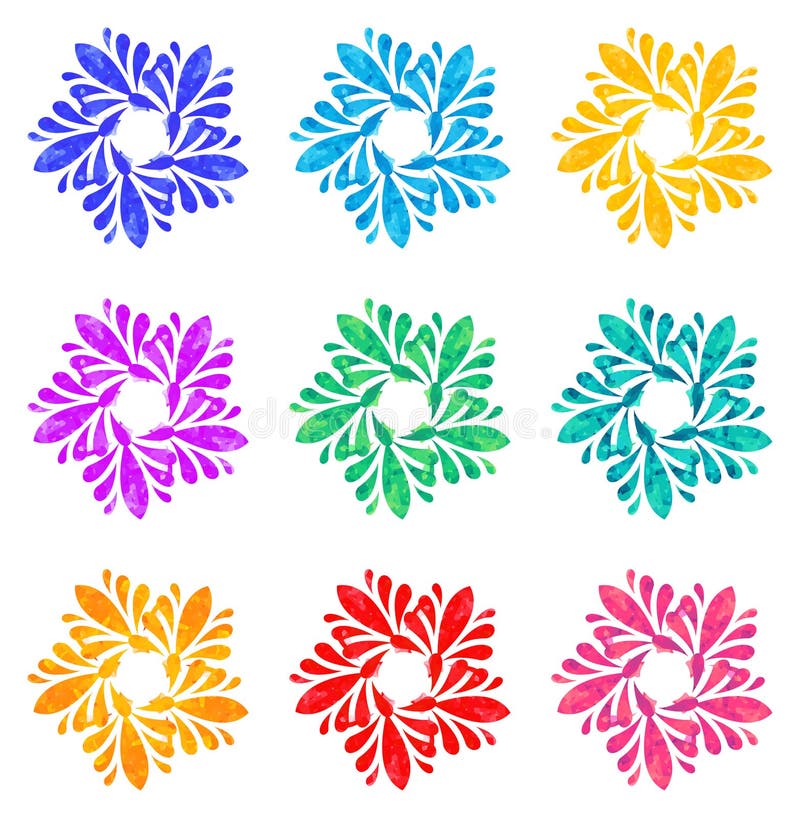 Floral Vector Watercolour stock vector. Illustration of leaves - 69681400