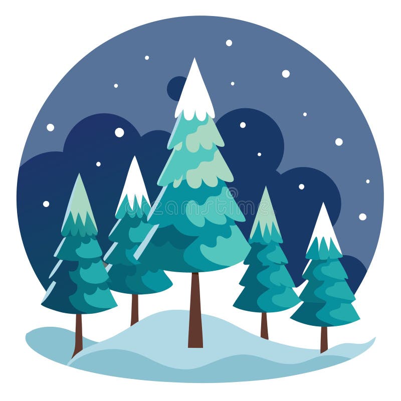 Watercolour Winter Christmas Forest Trees Stop Motion Snowfall ...