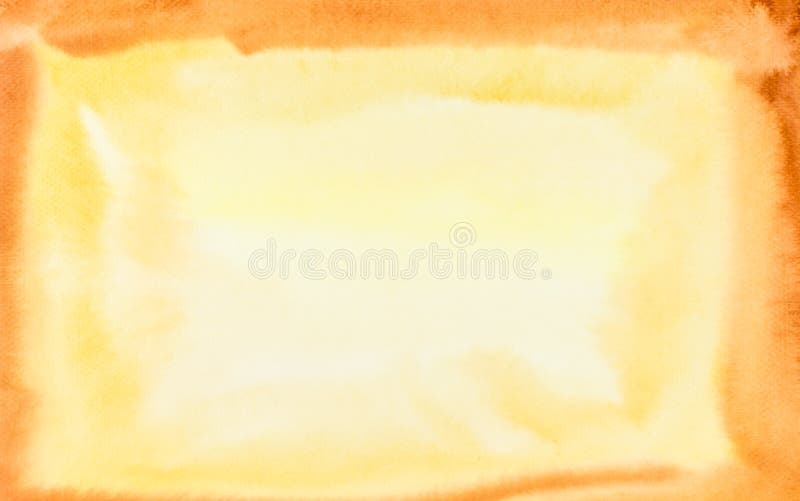 Watercolour Yellow and Orange Frame, Art Texture Background Stock Photo ...