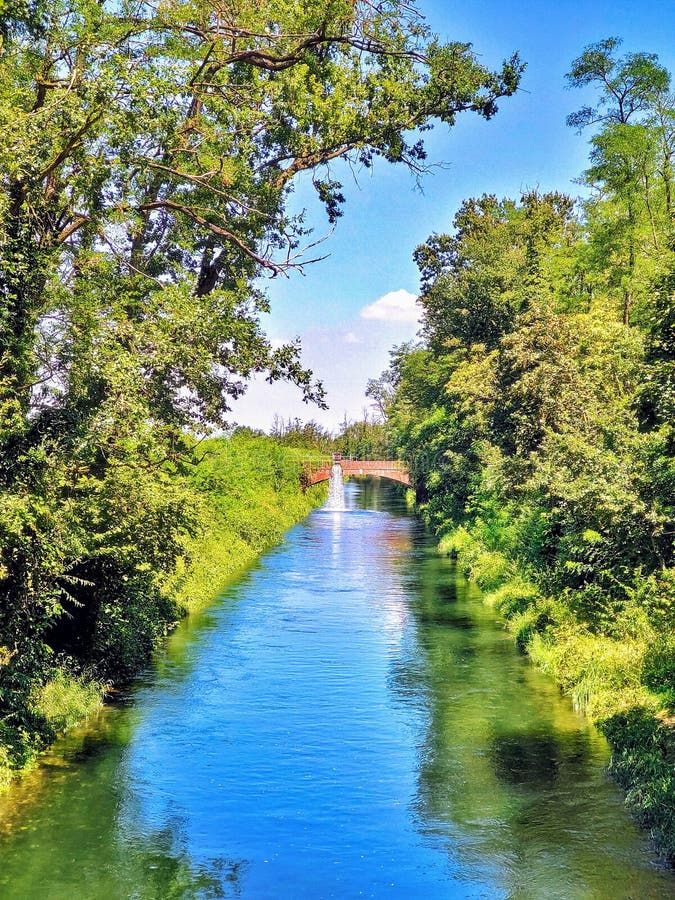 Watercourse in flood stock image. Image of pond, naviglio - 261457319