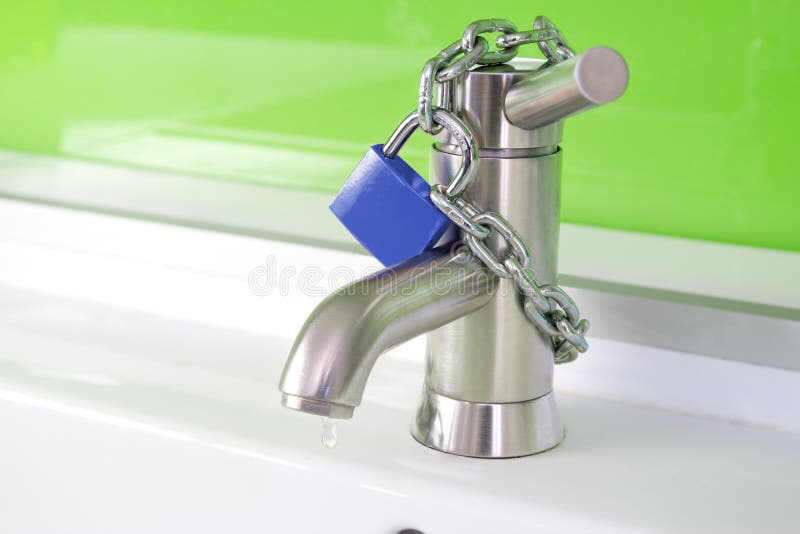 Locked Water Faucet stock image. Image of stainless, life - 29777563