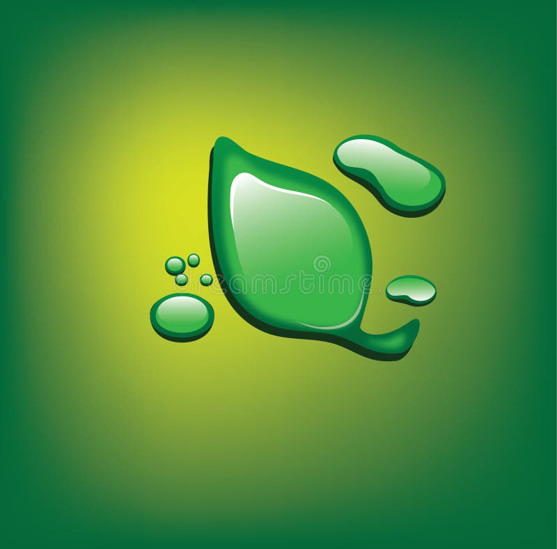 Waterdrop green leave stock vector. Illustration of environment - 28709656