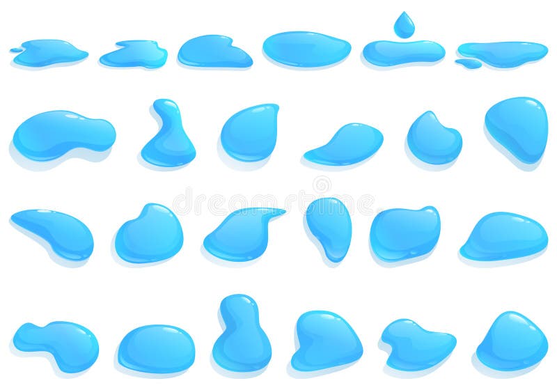 Waterdrop Icons Set Cartoon Vector. Fall Drop Rain Stock Vector ...