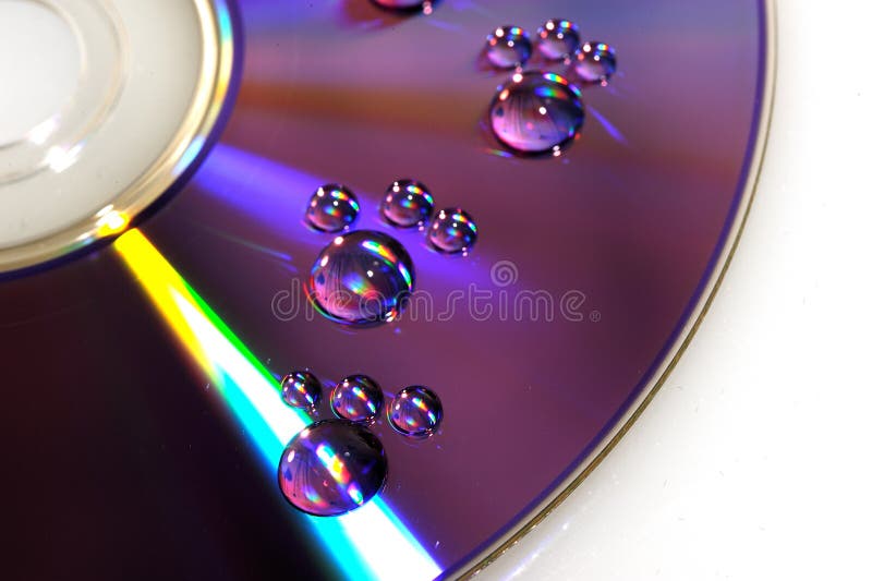 Waterdrops on a cd stock image. Image of droplets, curve - 2464553