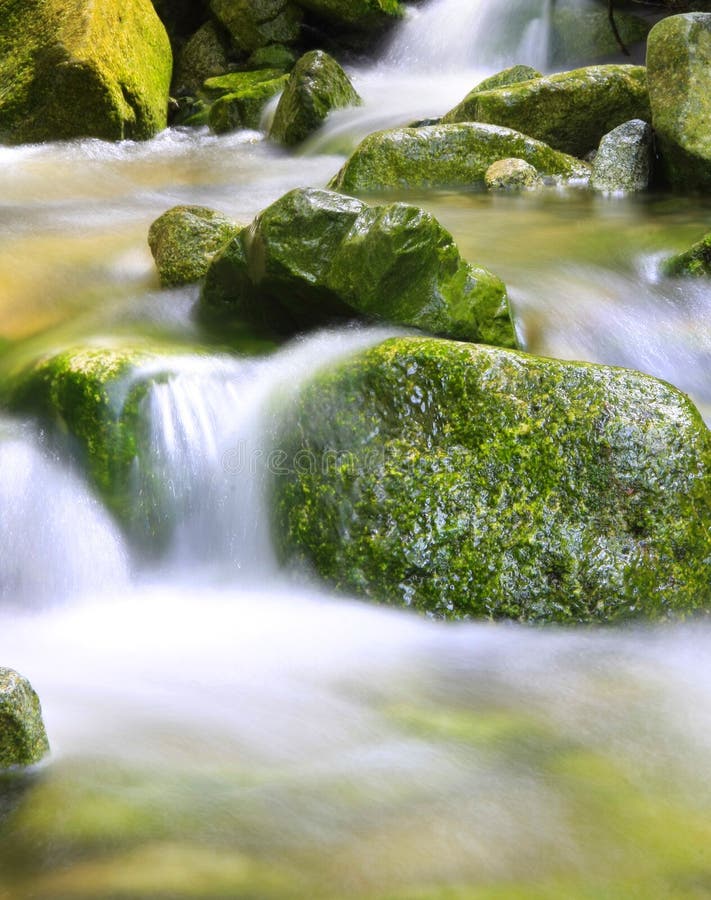 Small Waterfall and a Pair of River Rocks Stock Image - Image of rivers ...