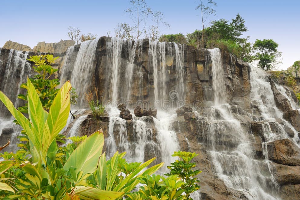Waterfall stock photo. Image of outdoor, landscape, rock - 21563300