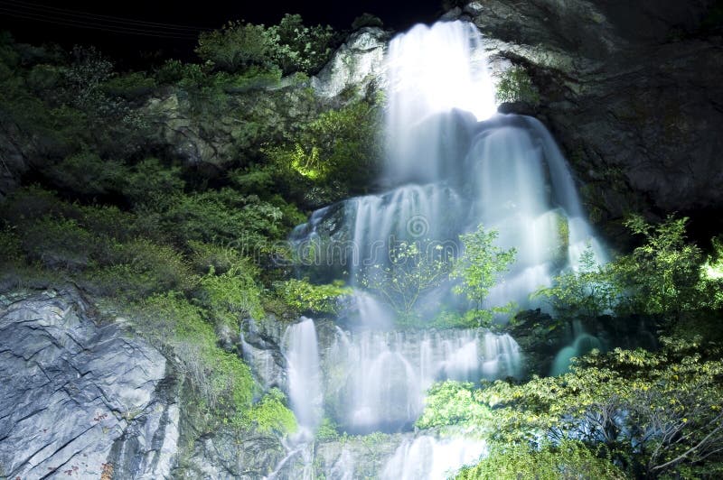 Night Falls stock photo. Image of night, nighttime, waterfall - 72136