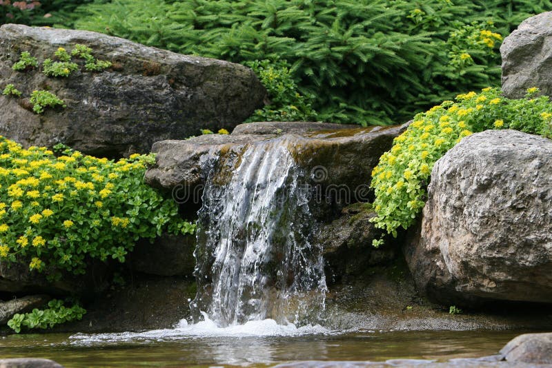 Waterfall stock image. Image of stone, garden, philosophy - 2642839