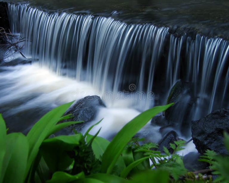Waterfall stock photo. Image of clean, brook, murmuring - 377100
